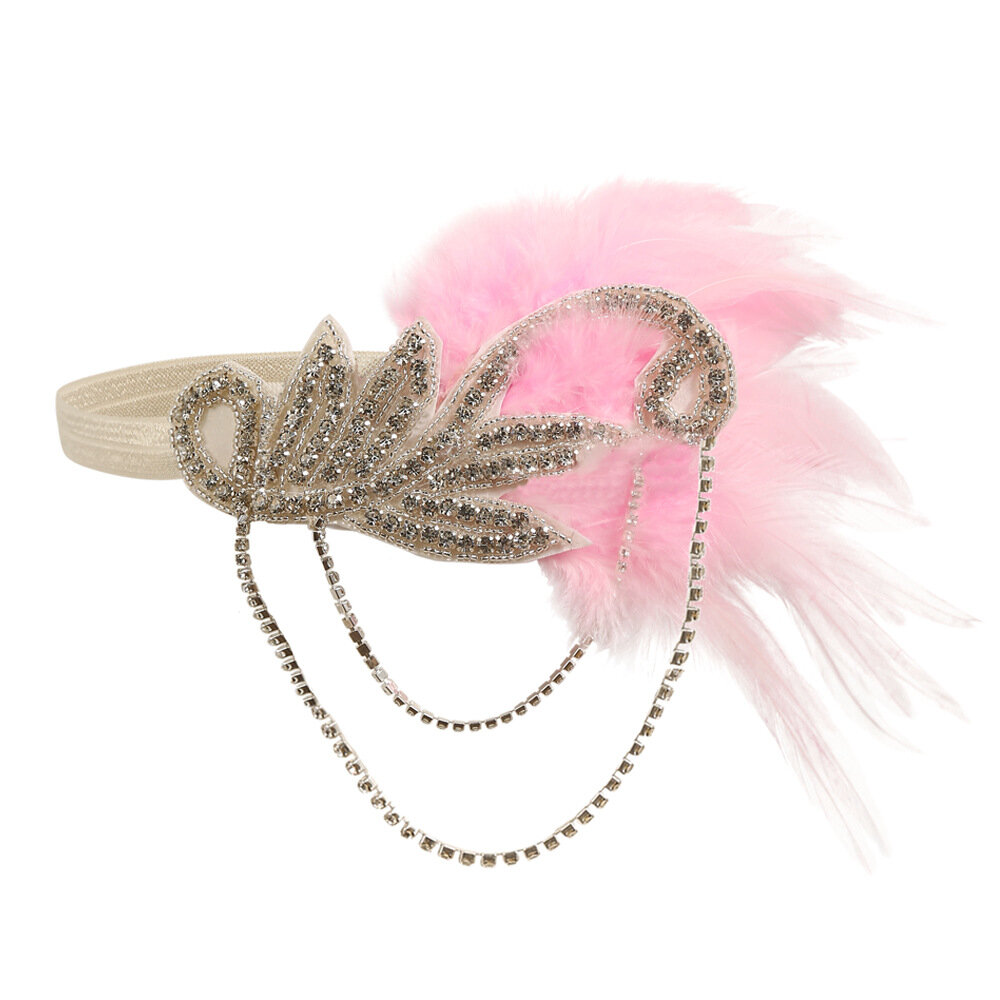 Женский головной убор для маскарада в стиле 1920-х годов, повязка на голову с перьями в стиле флаппер, аксессуар для вечеринки в стиле Гэтсби.