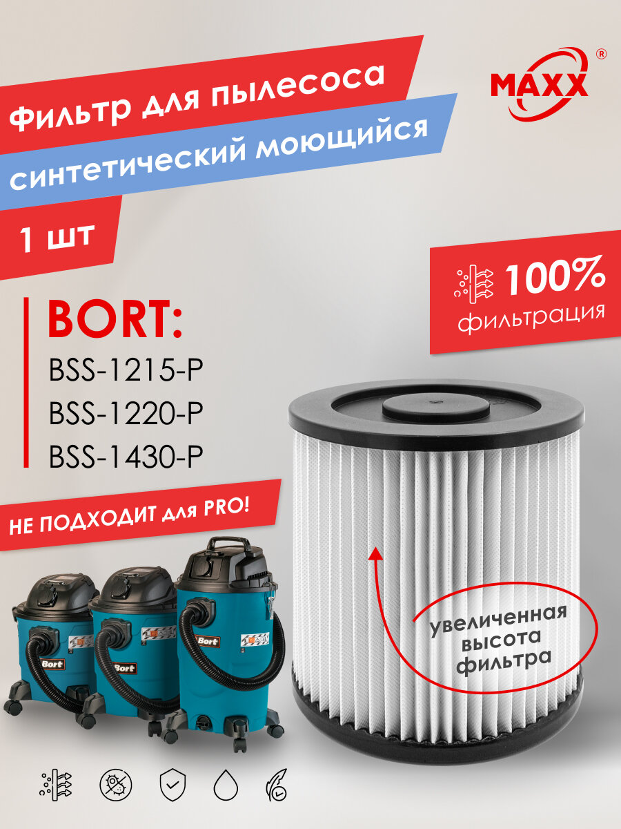 HEPA моющийся фильтр для пылесоса BORT BSS-1215-P, BSS-1220-P, BSS-1430-P