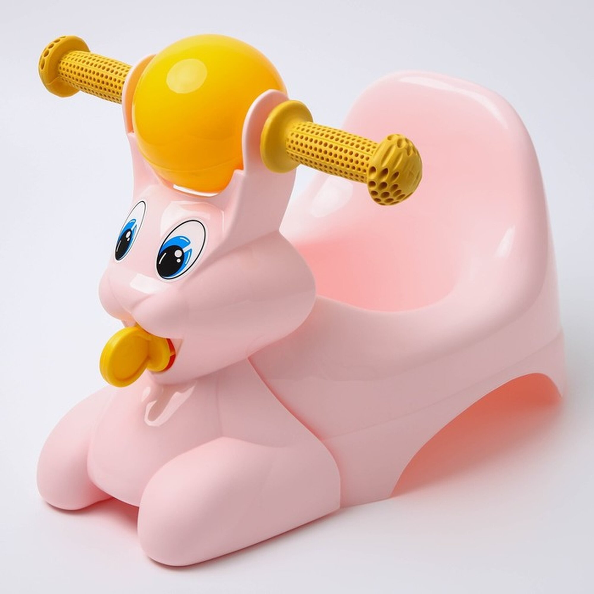 Горшок-игрушка Little Angel "Зайчик", розовый, пластик, эргономичные ручки, 0,6 л