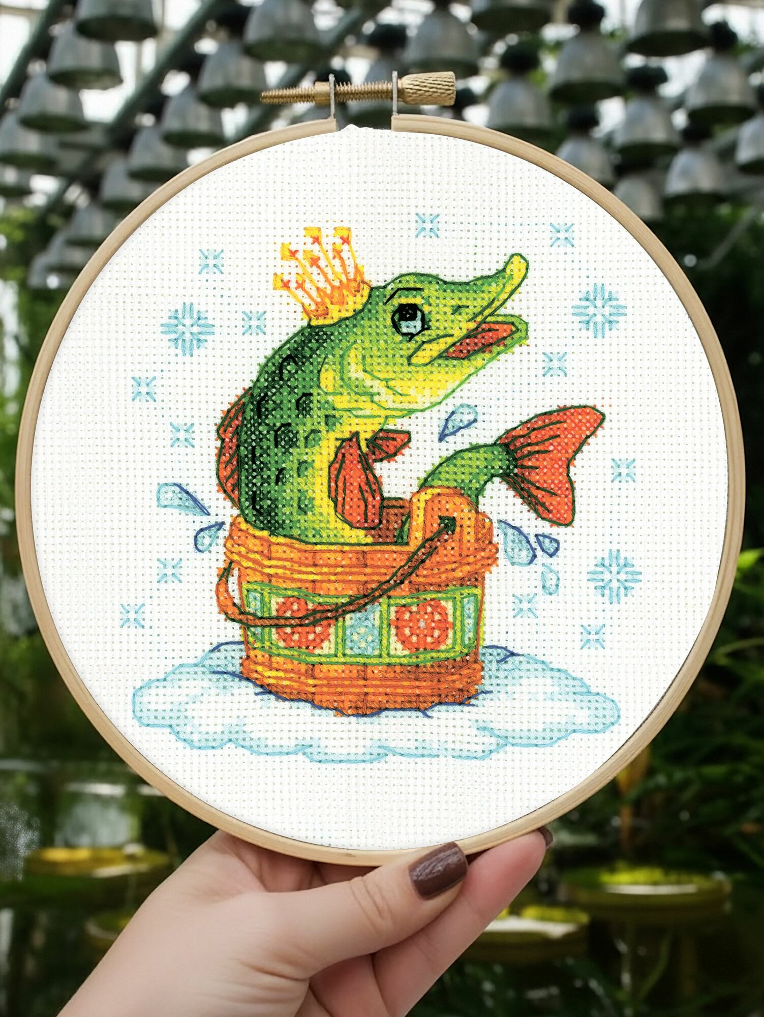 Набор для вышивания крестом АртиКрафти, вышивка крестиком "По щучьему велению", 15x15 см, АК0022