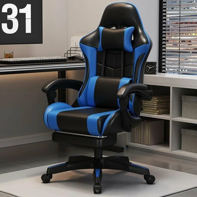 Игровое компьютерное кресло, Черный и синий Красивый цвет I392, базовая модель