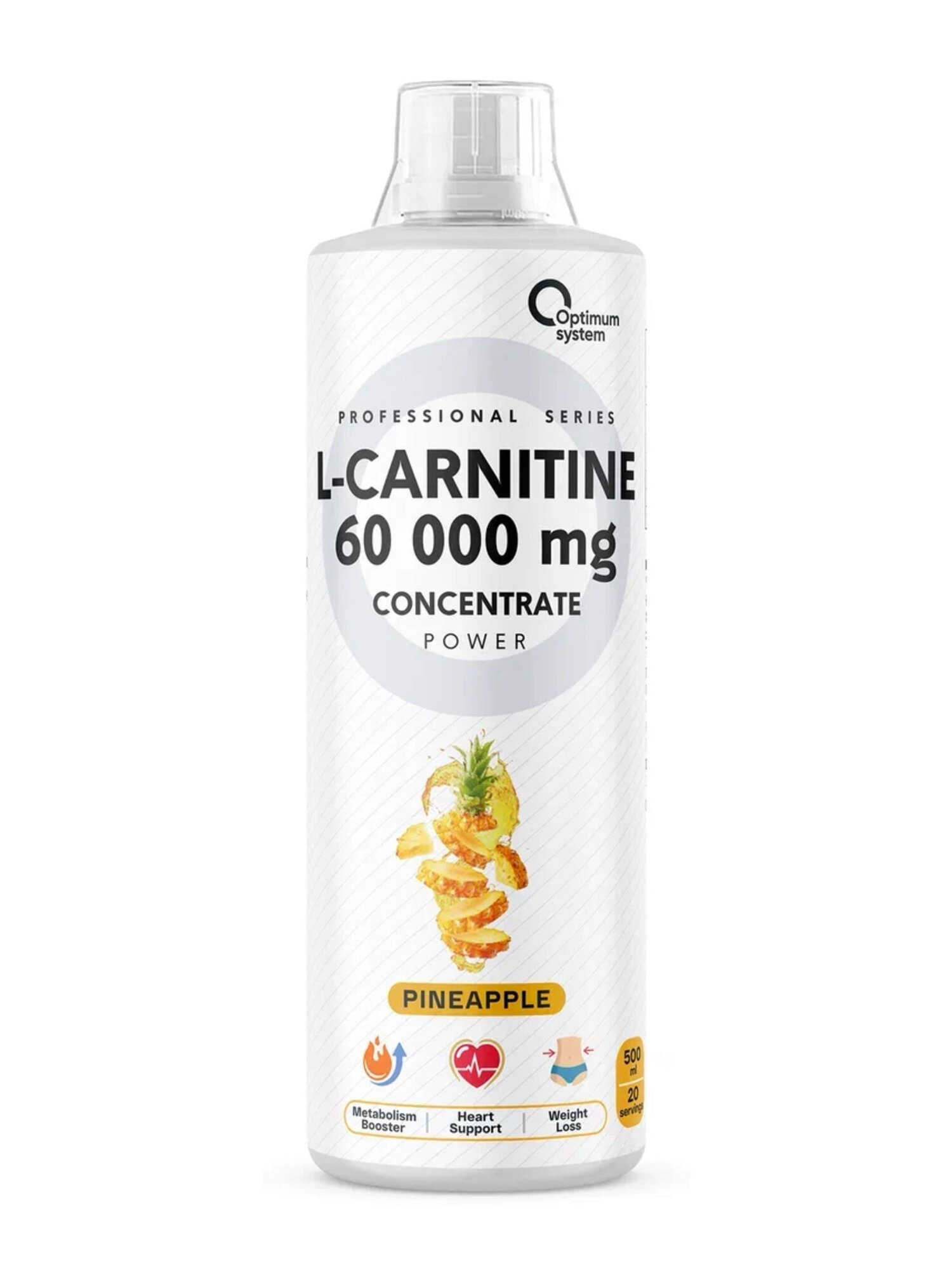 Optimum System L-Carnitine Concentrate Power, Л-Карнитин Концентрат 60000 500 мл - Ананас