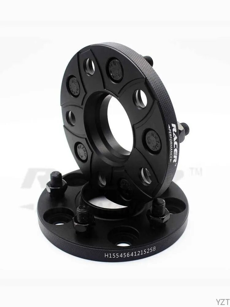 Проставка для колесных дисков RACER D64.1, 2 шт, комплект из алюминия, черного цвета для улучшения управляемости