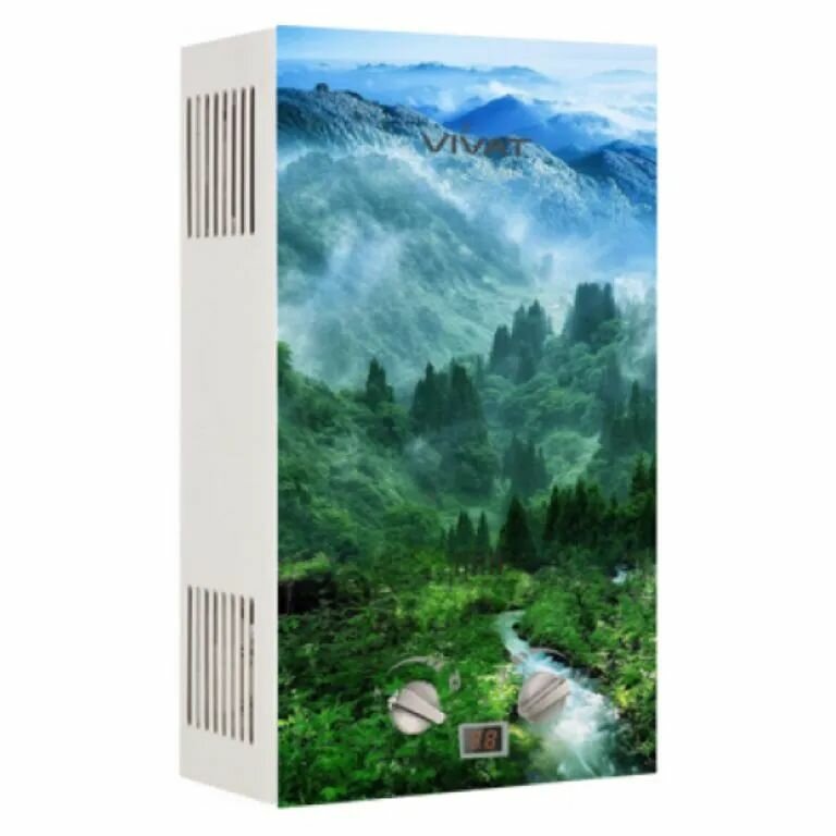 Газовая колонка VIVAT GLS 20-10 G NG с изображением - лес и горы