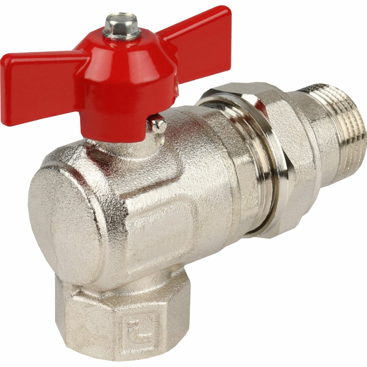 Кран шаровой угловой с американкой полнопроходной (бабочка) Itap 1/2"