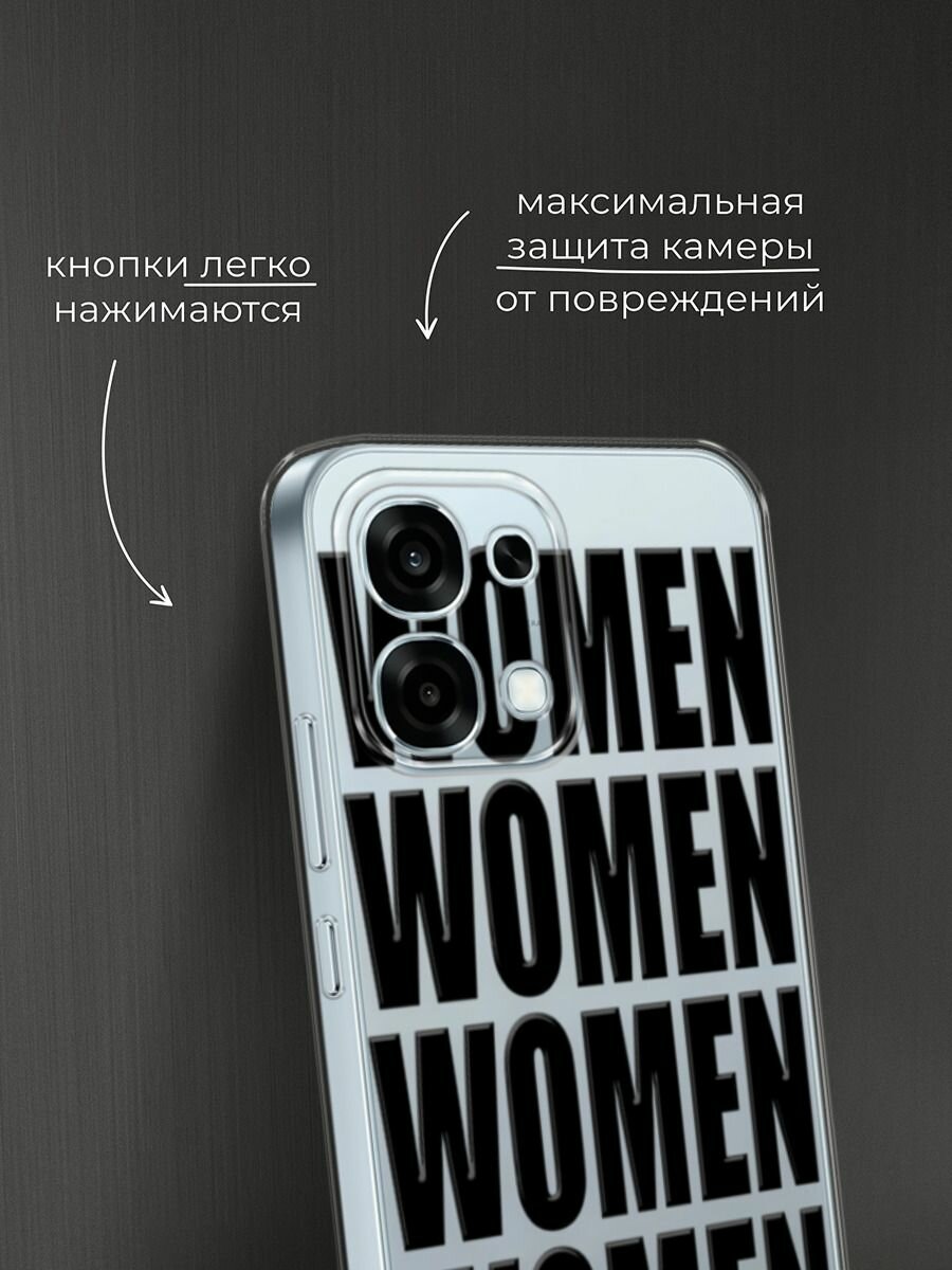 Силиконовый чехол на Oppo A6 Pro / Оппо A6 Про с принтом Women black — фото 1