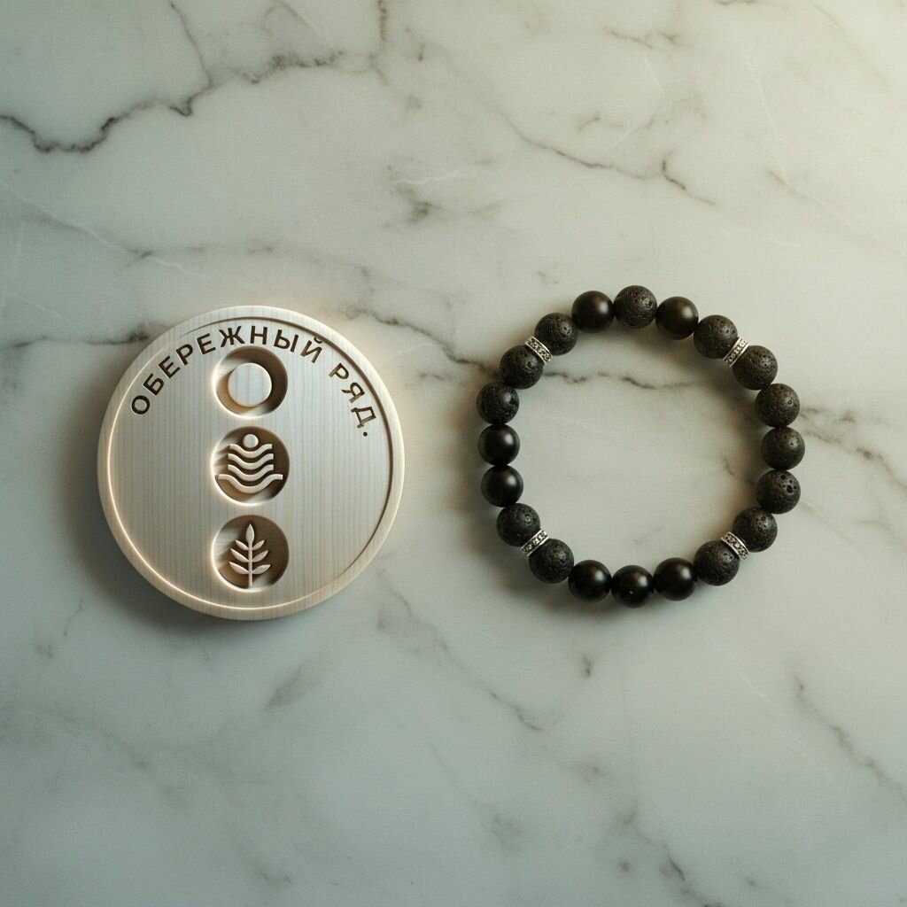 Браслет Обережный ряд, шунгит