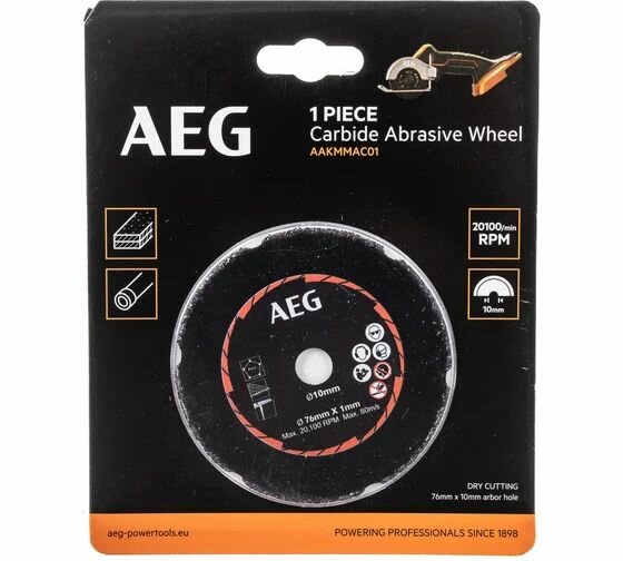 Диск карбидный AAKMMAC01 (76х10х1 мм) для отрезной машины AEG