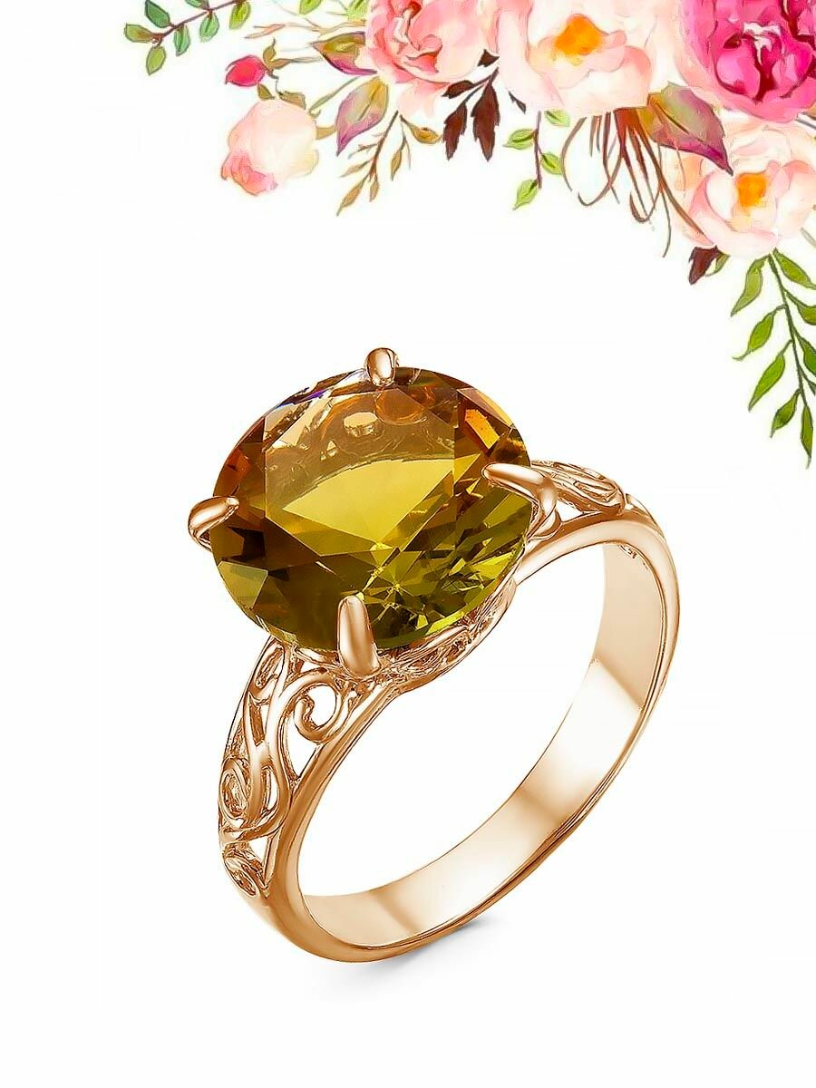 Кольцо, серебро, 925 проба, султанит синтетический