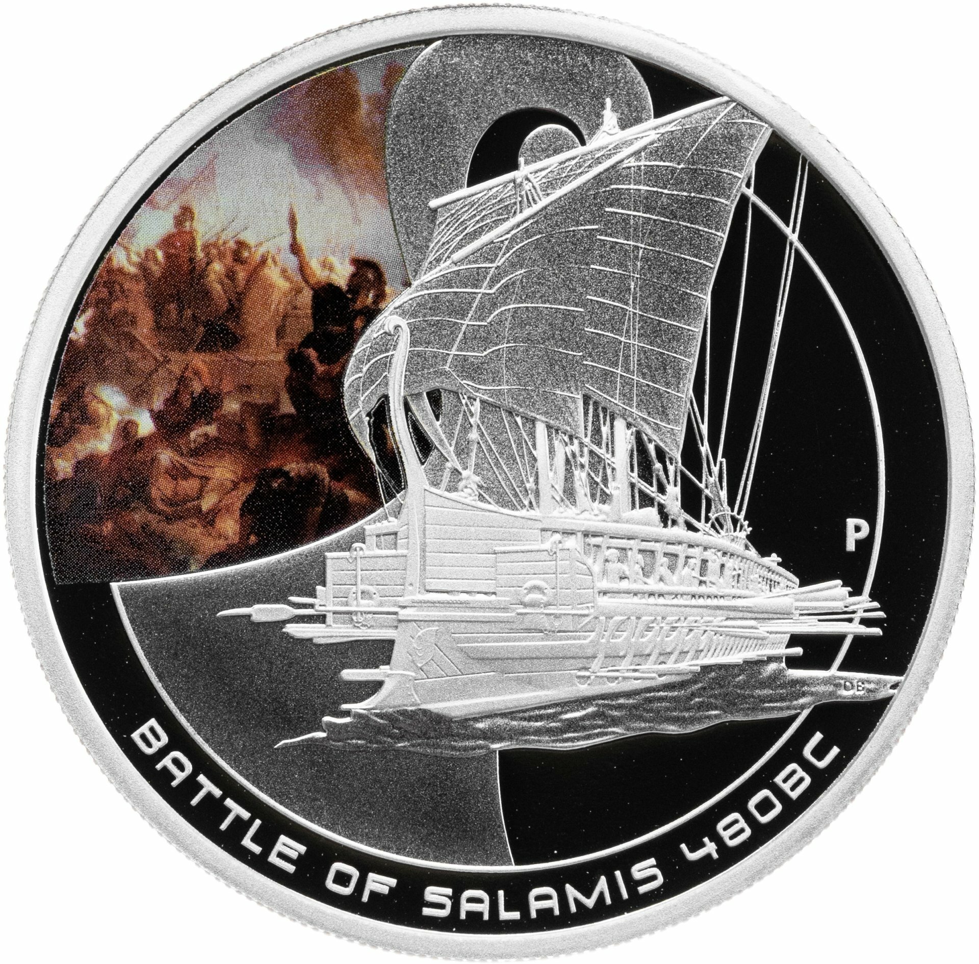 Острова Кука 1 доллар 2010 "Великие морские сражения - Битва при Саламисе", Серебро 999, в сохранности Proof