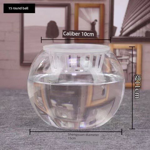 Маленький круглый аквариум из стекла 15 см светло-голубого цвета для стола и дома, подходит для черепах