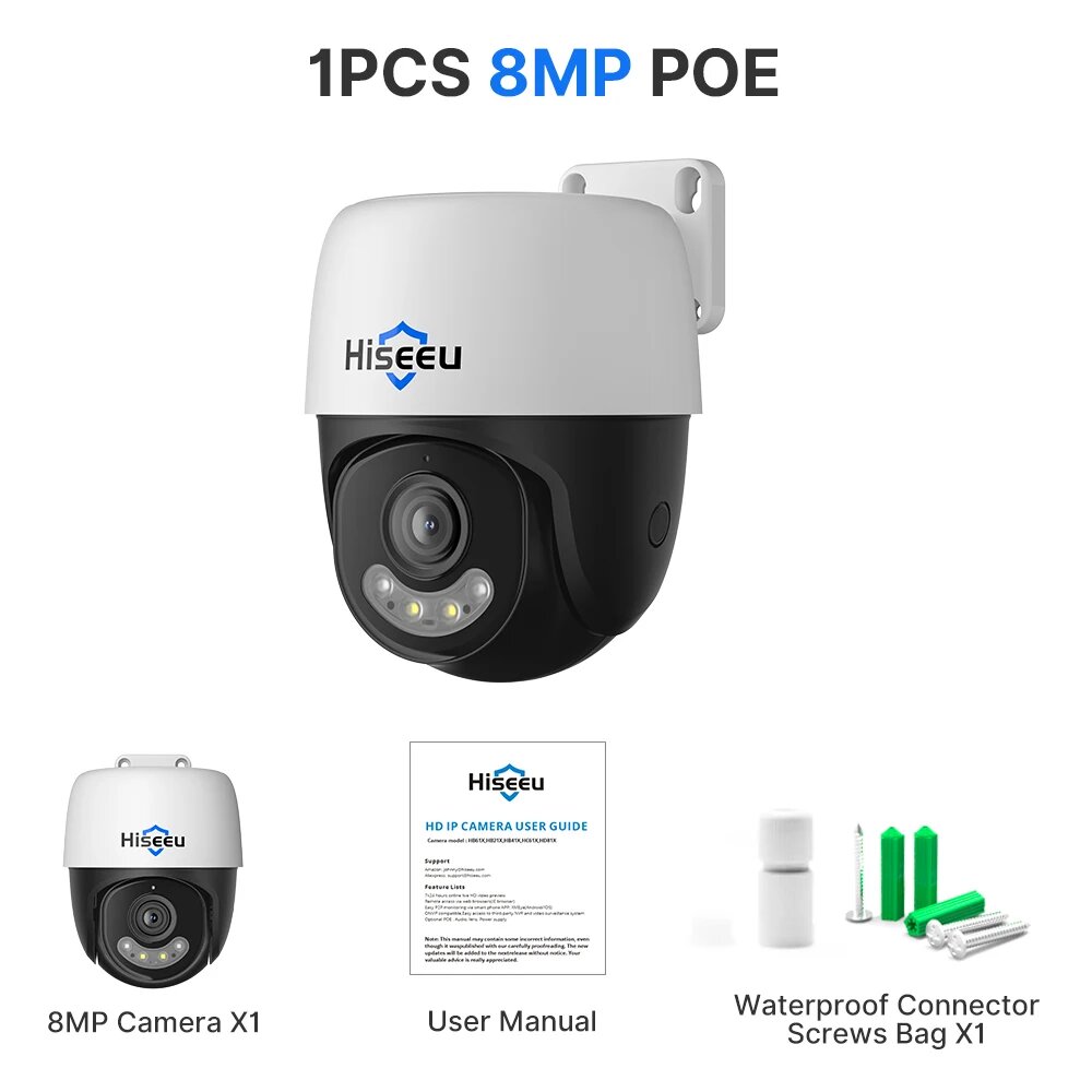 IP-камера 5MP 4K Onvif 1PC 8MP POE