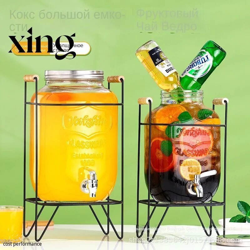 Диспенсер для напитков Yorkshire Glassware 8 л. Стеклянный диспенсер для напитков, с краном — фото 1