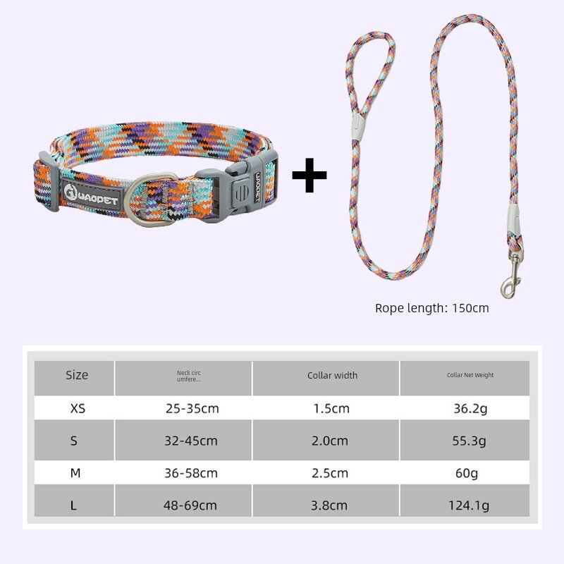 Мягкий дышащий ошейник и поводок для собак средних пород, размер M - без удушья