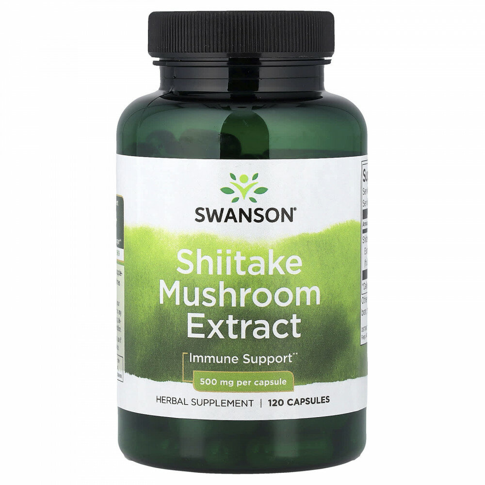 Swanson Vitamins, Экстракт грибов шиитаке, 500 мг, 120 капсул
