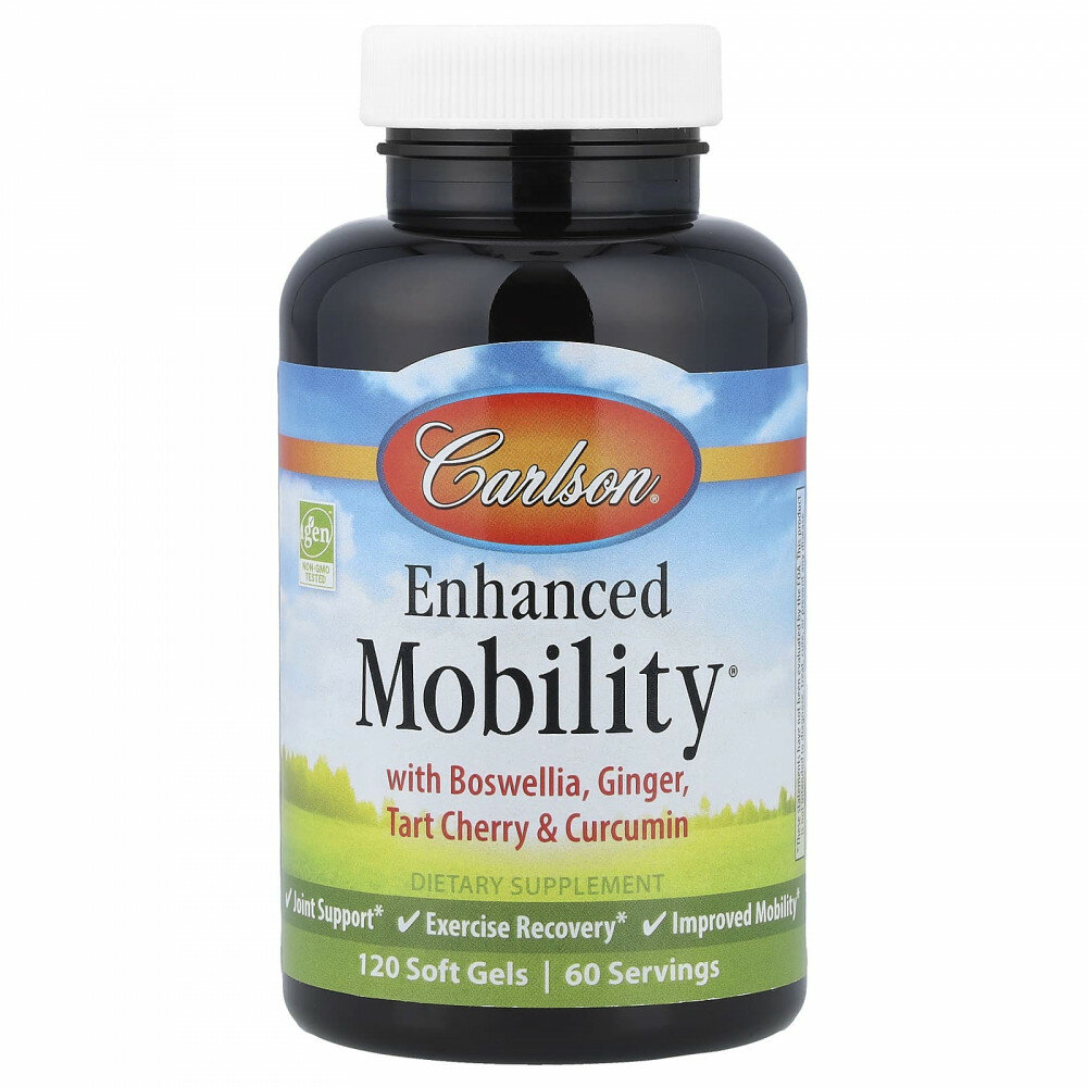 Carlson, Enhanced Mobility® с босвеллией, имбирем, вишней и куркумином, 120 капсул