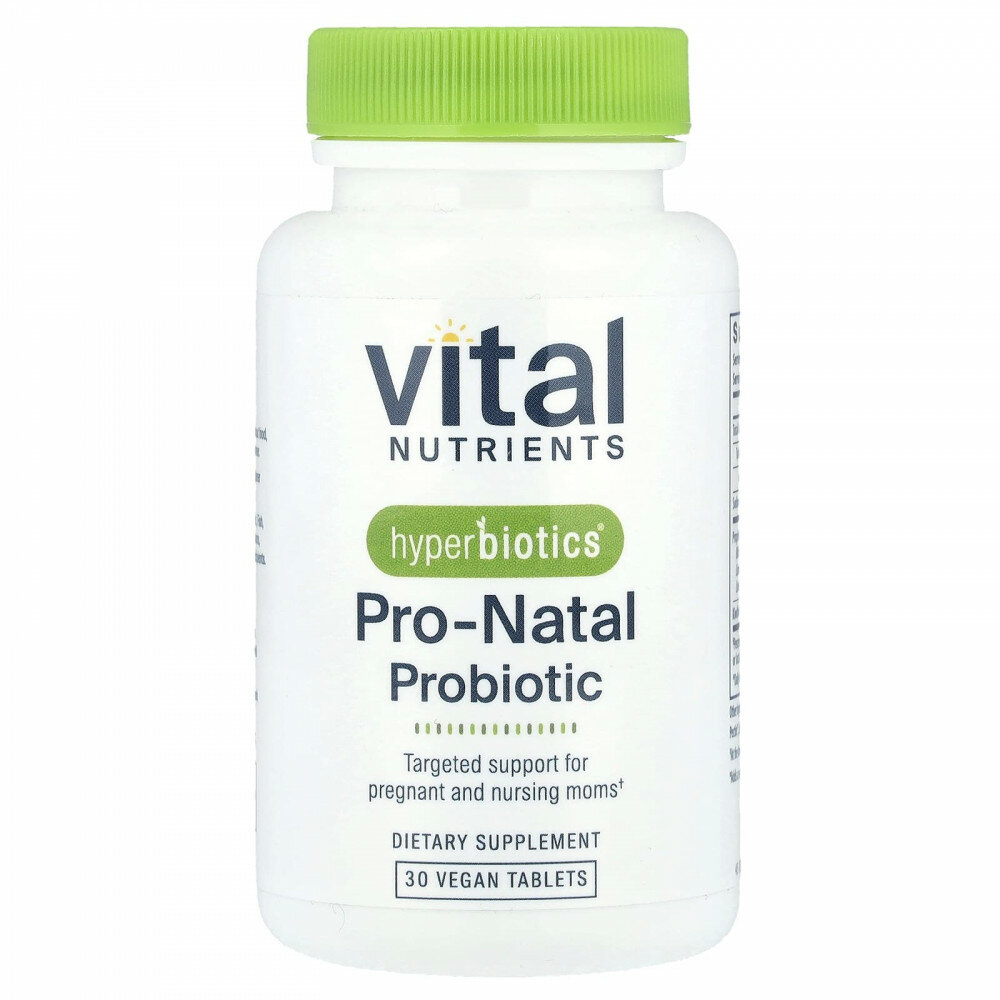 Vital Nutrients, Hyperbiotics®, натальный пробиотик, 30 веганских таблеток