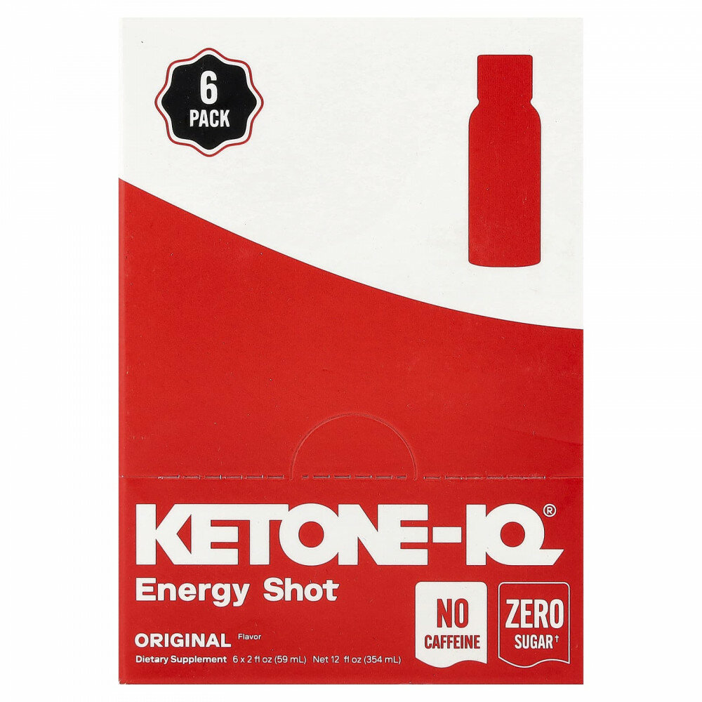 Ketone-IQ, Energy Shot, оригинальный, без кофеина, 6 флаконов по 59 мл (2 жидк. унции)