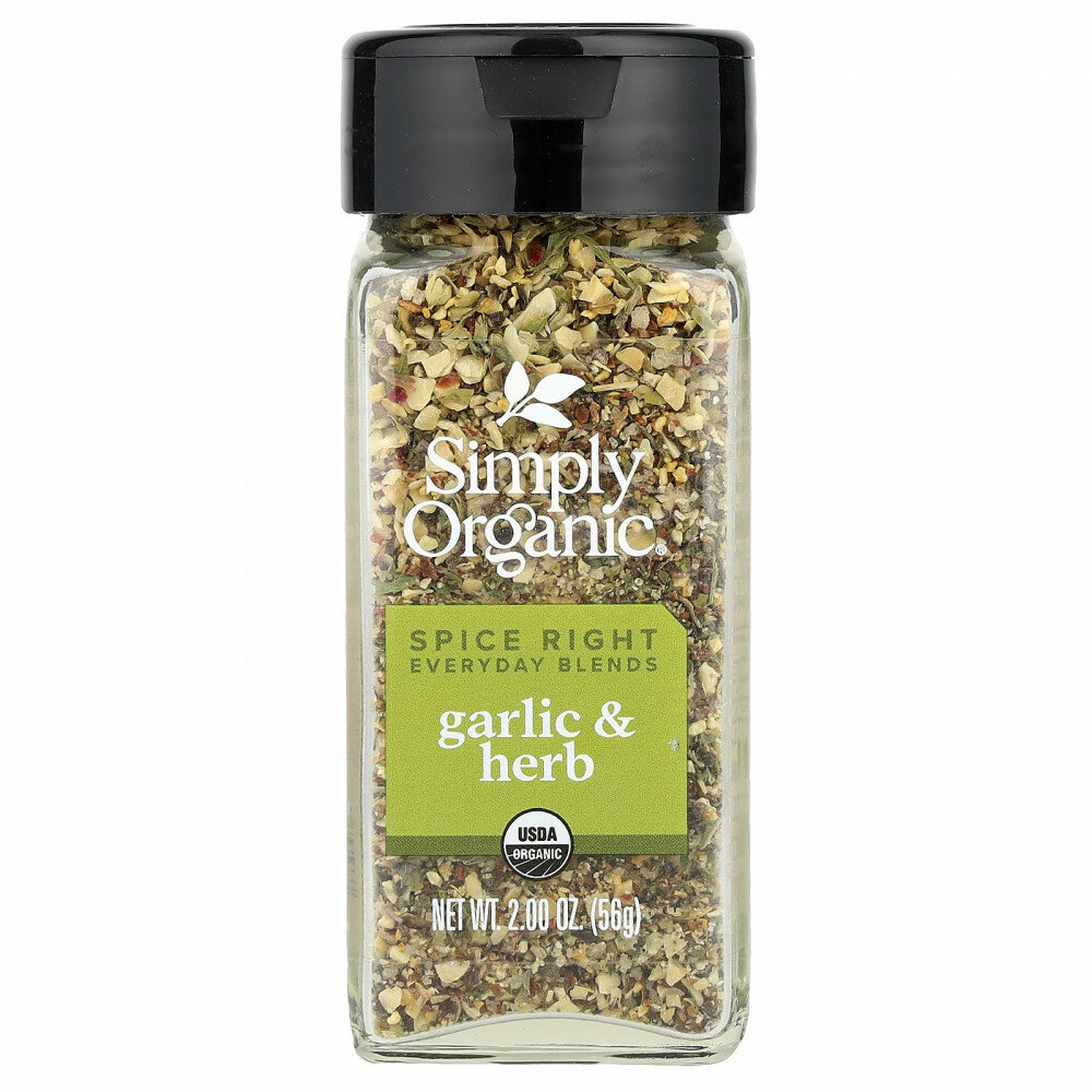 Simply Organic, Органик Правильные специи Смеси на каждый день, Зелень чеснока, 2,0 унции (56г)