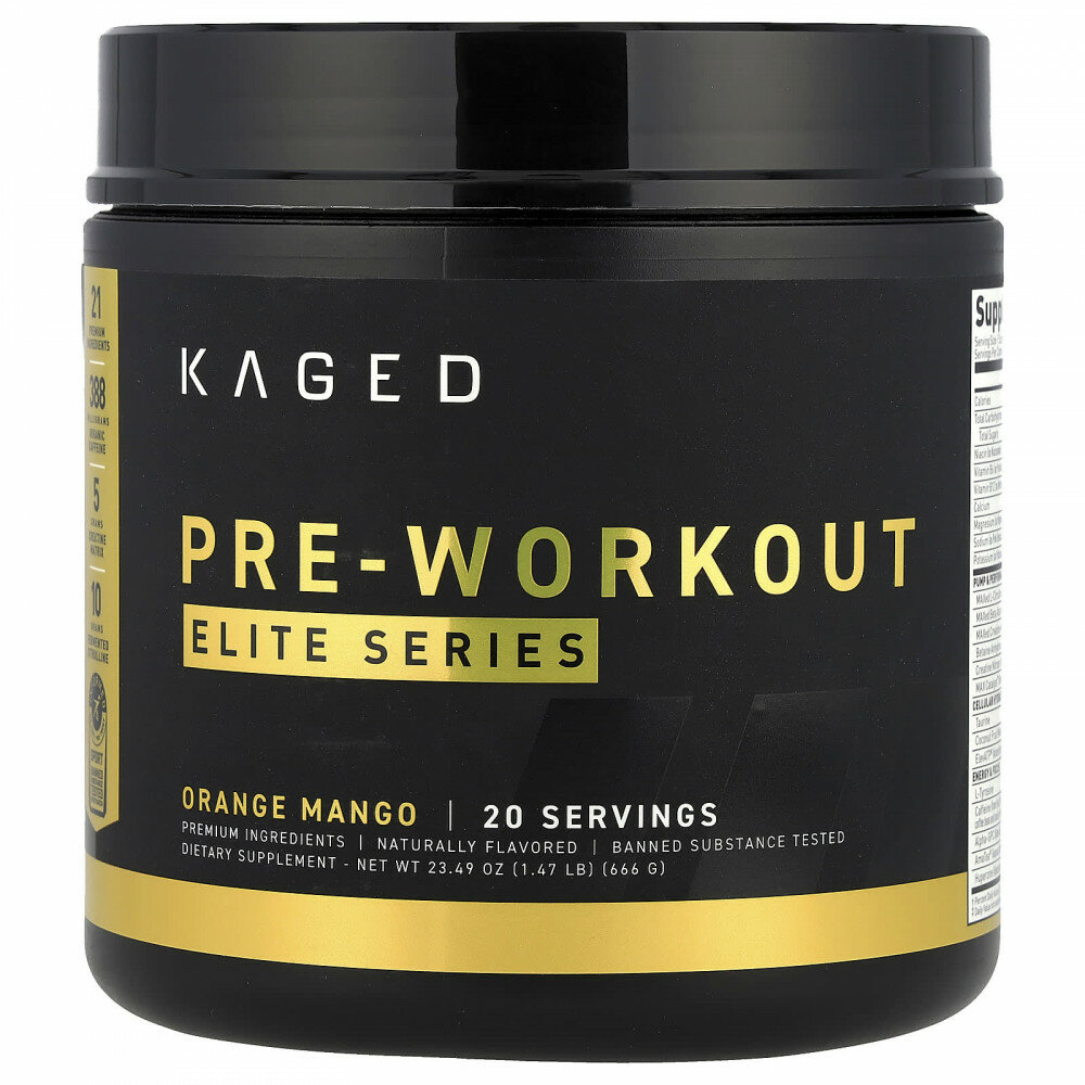 Kaged, Elite Series, перед тренировкой, апельсин и манго, 666 г (1,47 фунта)