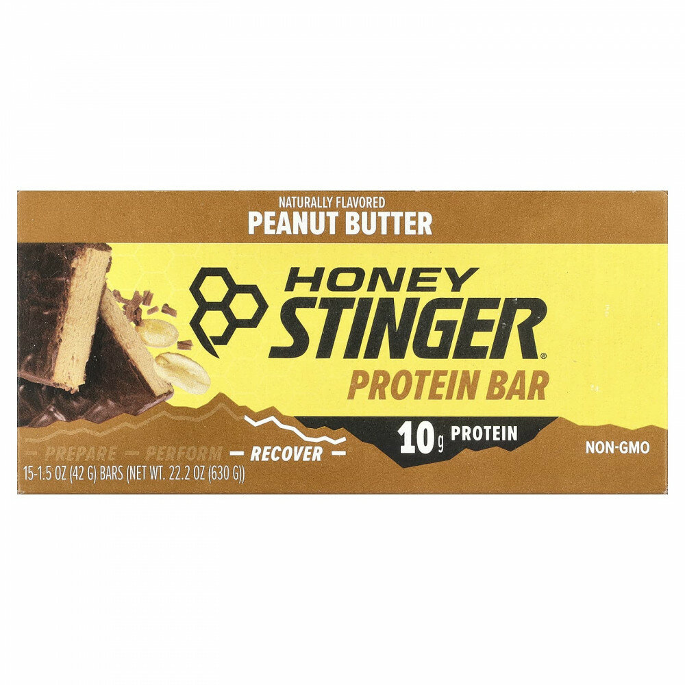 Honey Stinger, Протеиновый батончик, арахисовая паста, 15 батончиков, 42 г (1,5 унции)