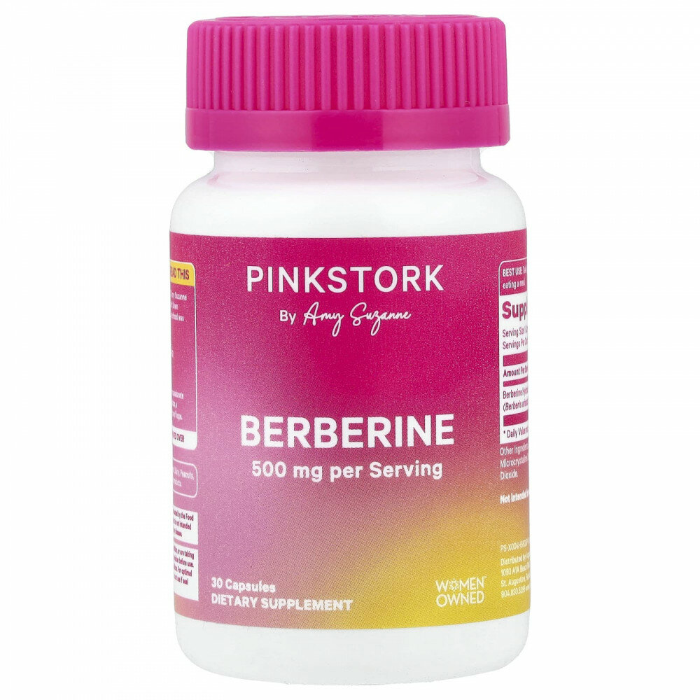 Pink Stork, берберин, 500 мг, 30 капсул