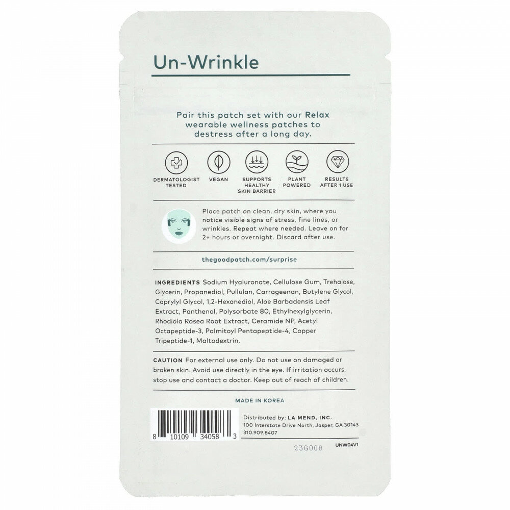The Good Patch, Un-Wrinkle, 4 патча — фото 1