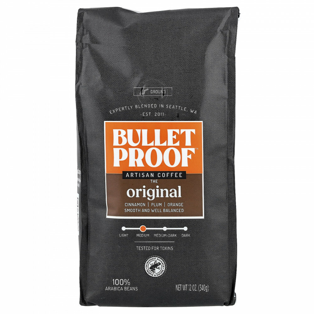 BulletProof, ремесленный кофе, молотый, средней обжарки, 340 г (12 унций)
