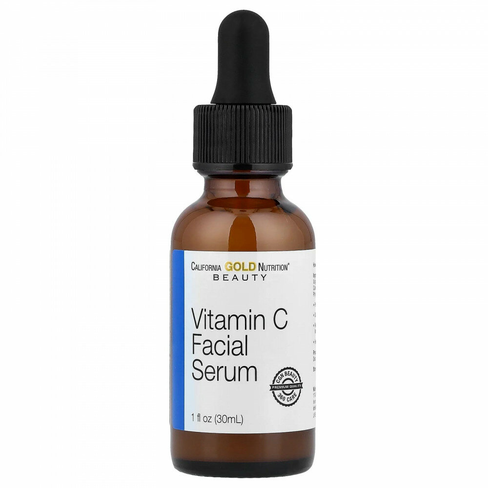 California Gold Nutrition, Beauty, антивозрастная сыворотка для лица с витамином C, 30 мл (1 жидк. унция)