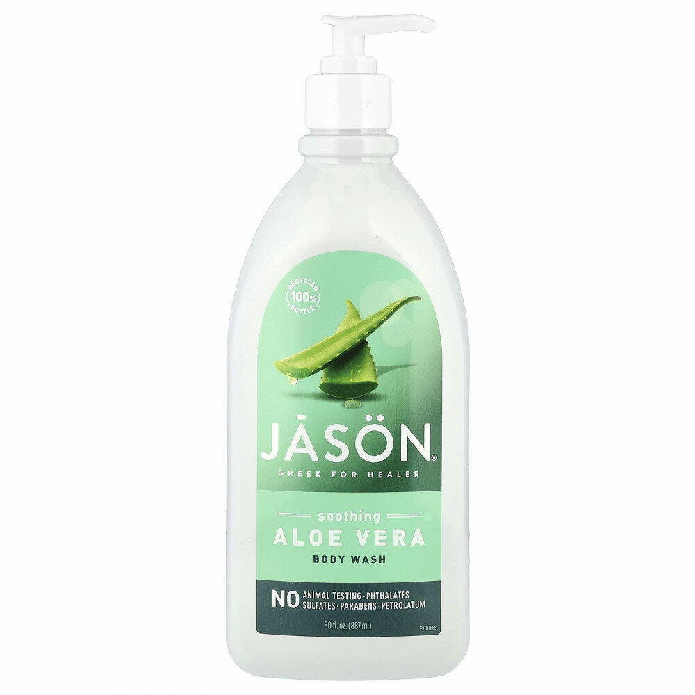 Jason Natural, Натуральный гель для душа, успокаивающий, алоэ вера, 30 жидких унций (887 мл)