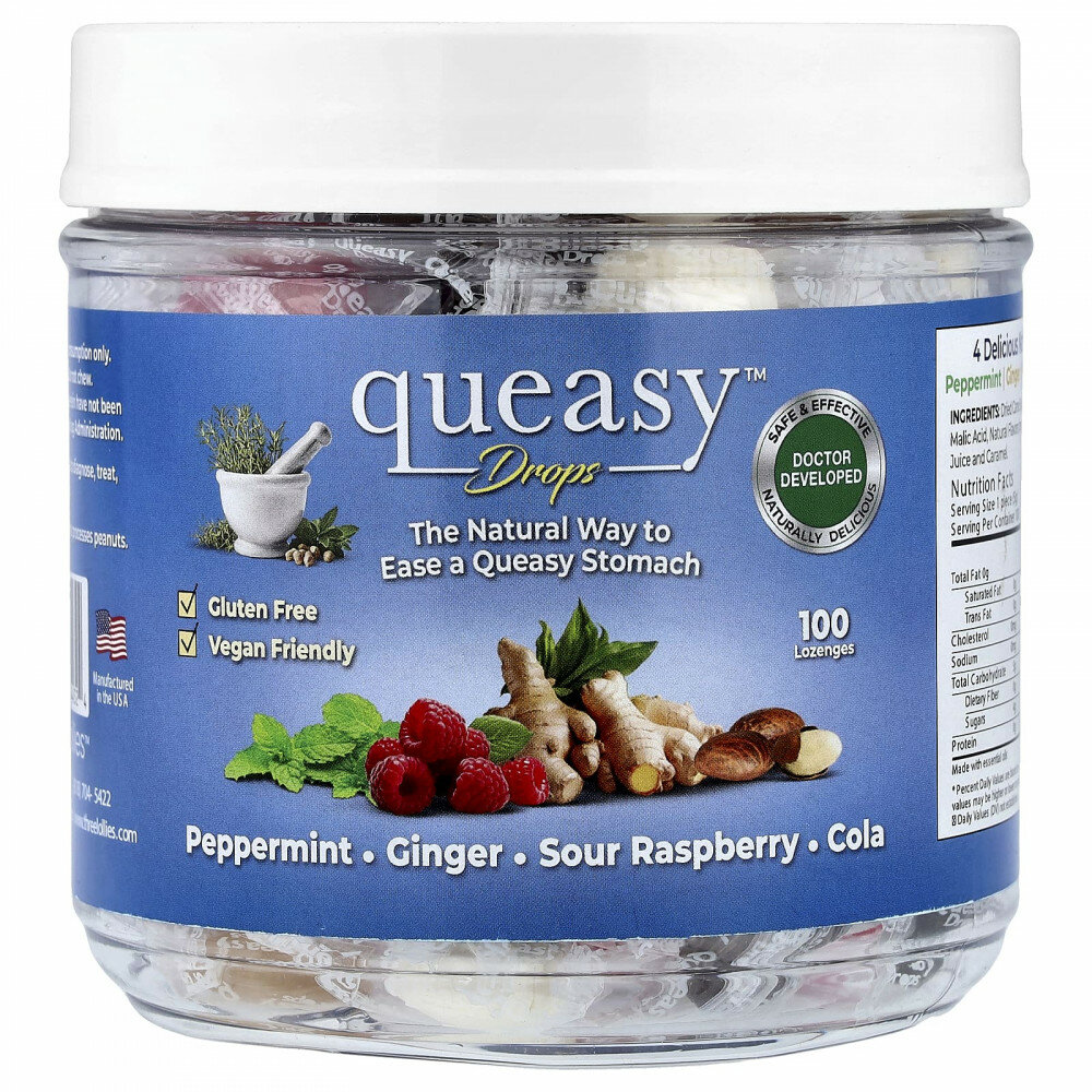 Preggie, Queasy™, капли, ассорти, 100 пастилок