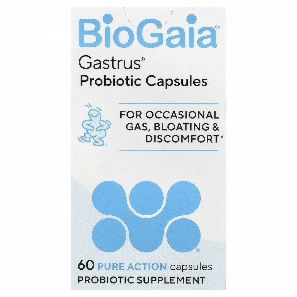 BioGaia, пробиотик Gastrus® в капсулах, 60 капсул Pure Action