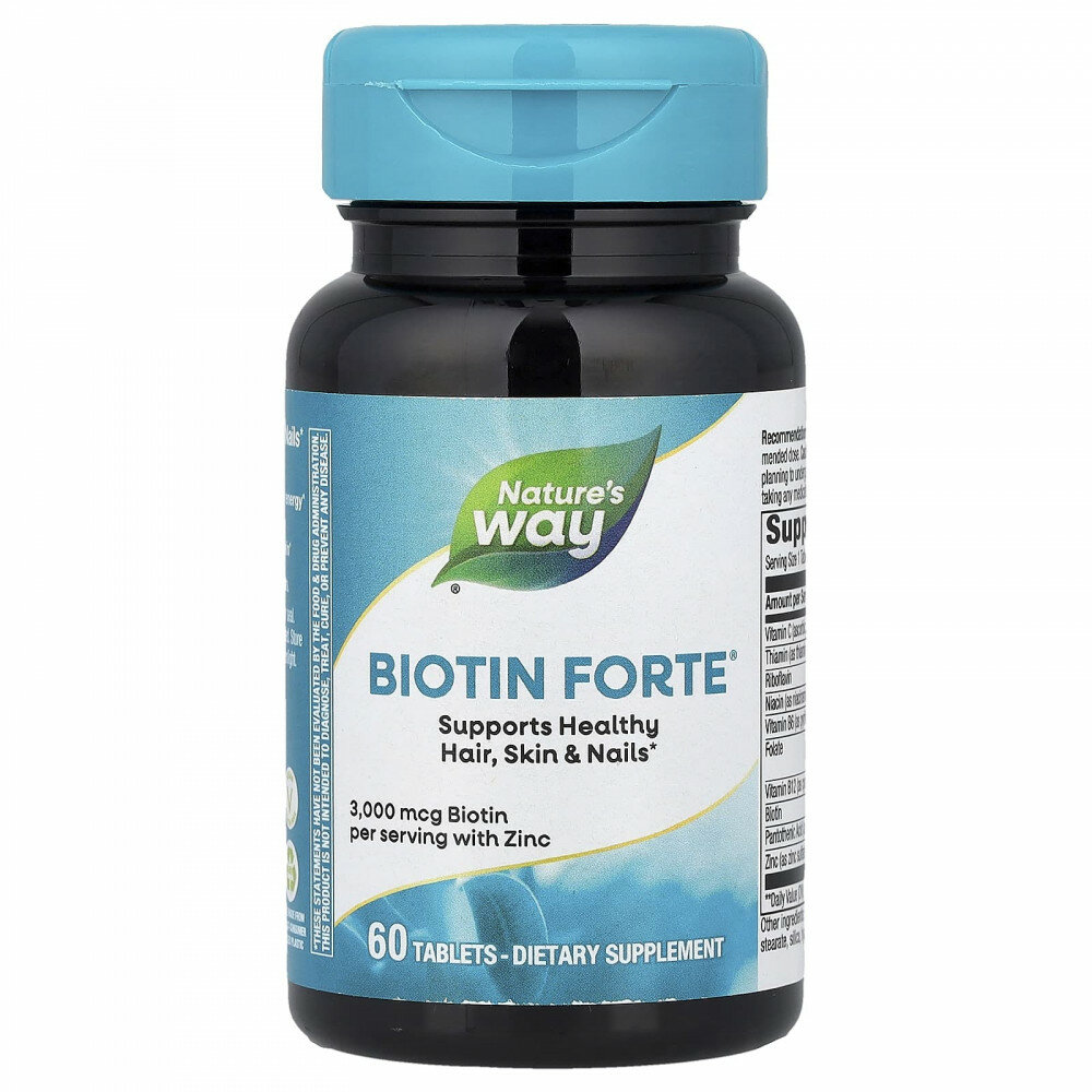 Nature's Way, Biotin Forte® с цинком, 60 таблеток