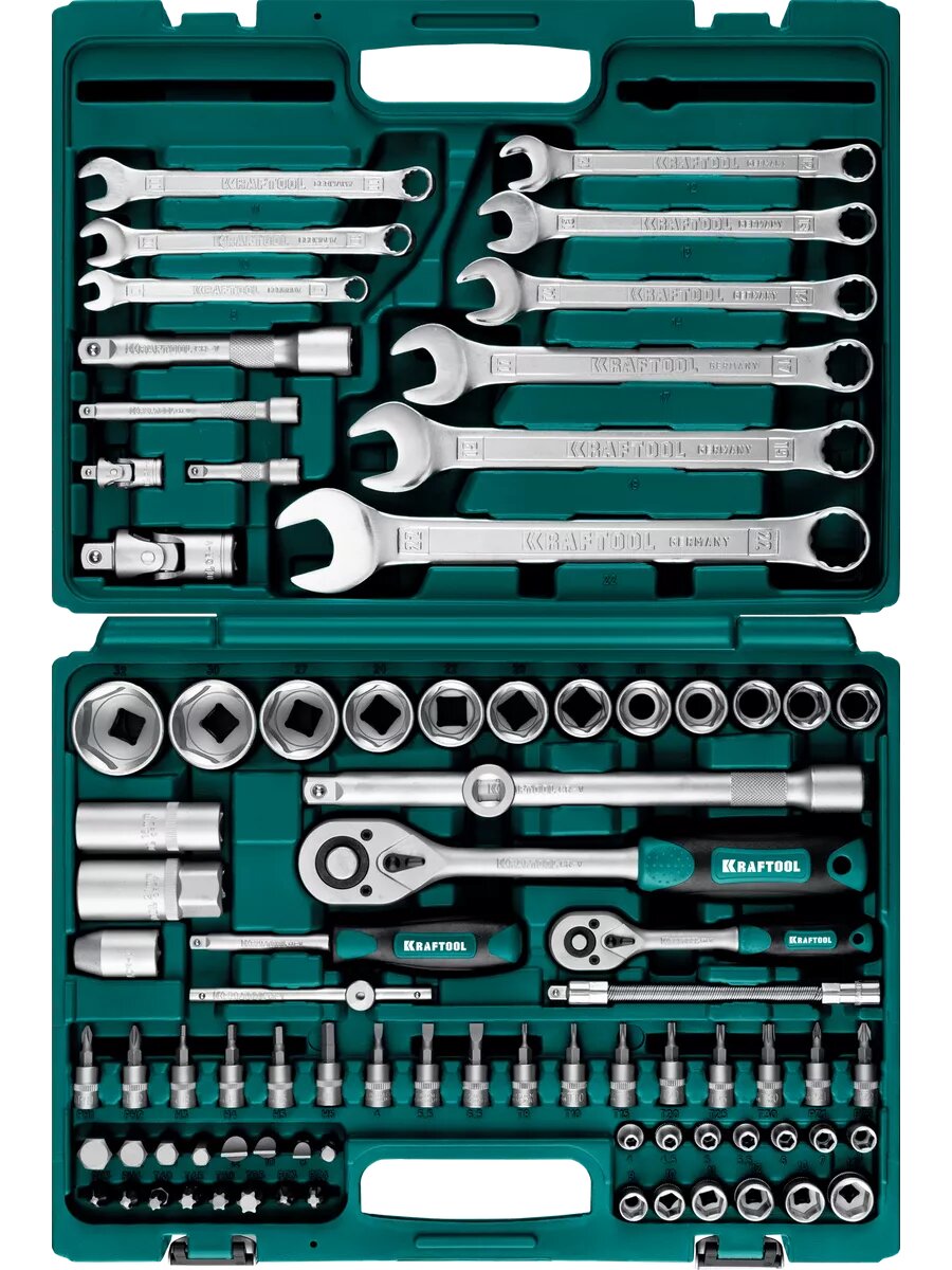 Набор инструментов Kraftool 27887-H82_z02 из 82 предметов, кейс, Cr-V сталь, S2 сталь