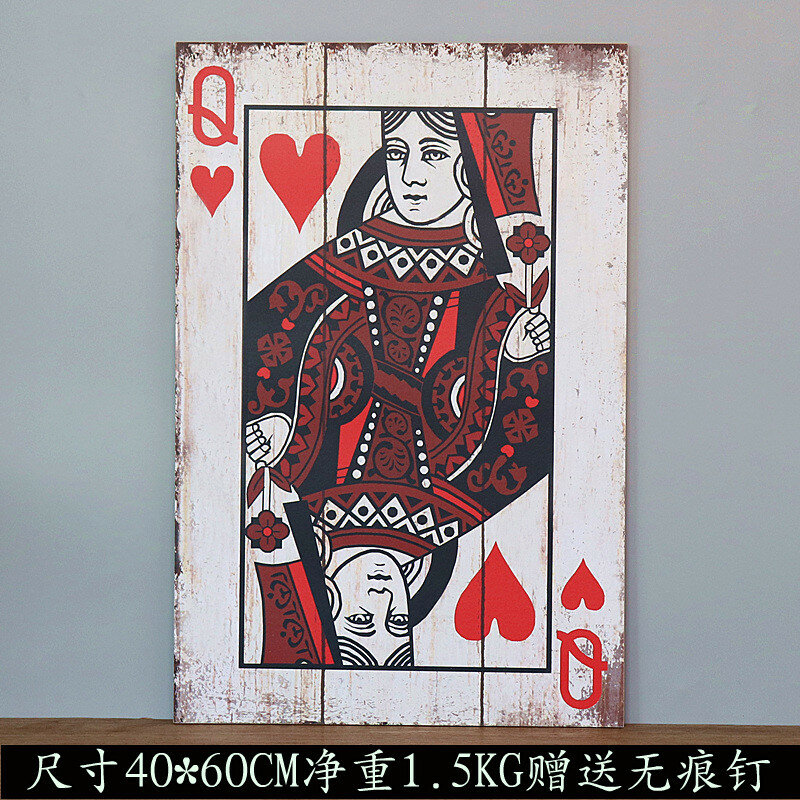 Винтажная картина из игральных карт на дереве для декора стен баров, кафе, ресторанов, креативное подвесное украшение для гостиной.