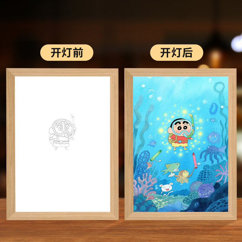 Тщательно отобранная терапевтическая ночная лампа с изображением Крейона Шин-чана, украшение для спальни, декоративная картина, креативная атмосферная лампа, подарок на день рождения.