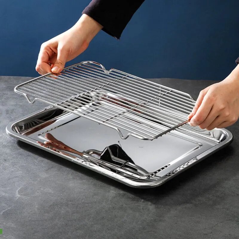 Поднос для выпечки из нержавеющей стали 31.50 см x 21.50 см Silver
