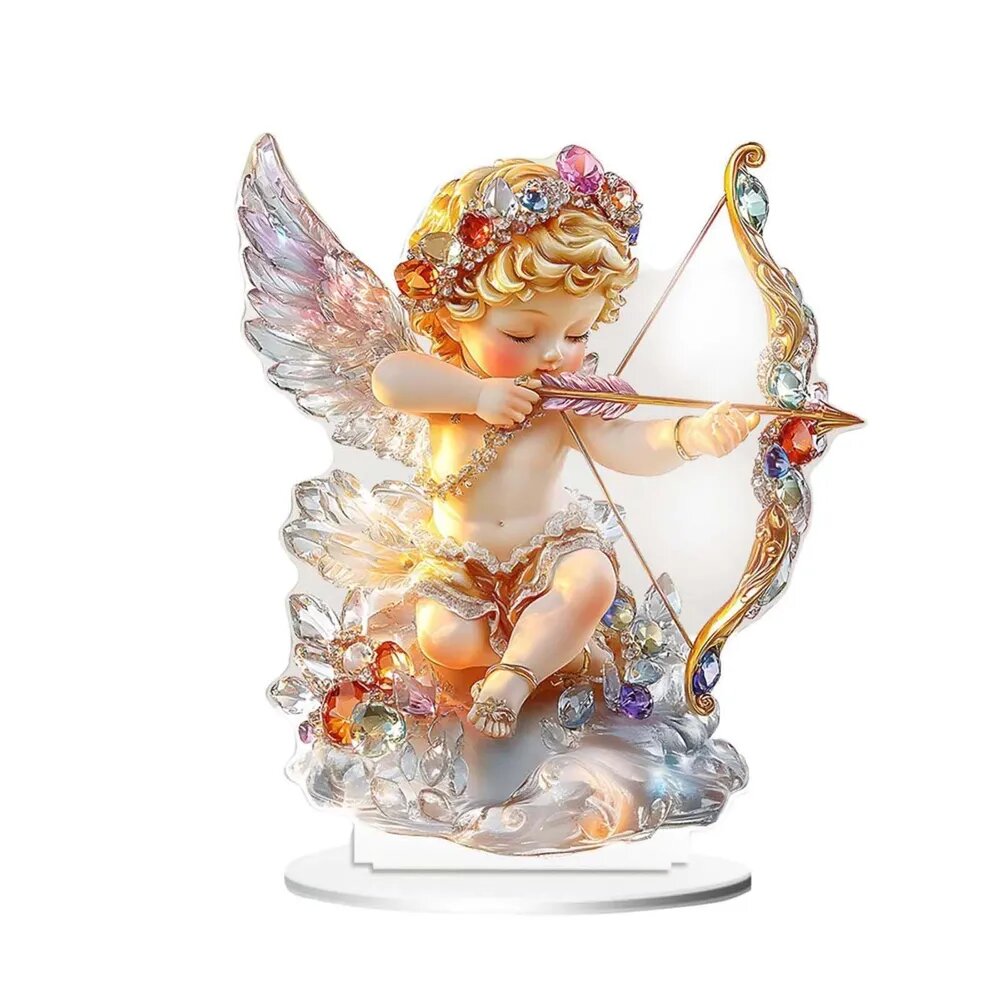 Очаровательная фигурка Купидона для украшения стола, милый ангелочек с луком, нежный романтический декор интерьера, оригинальный подарок влюбленным