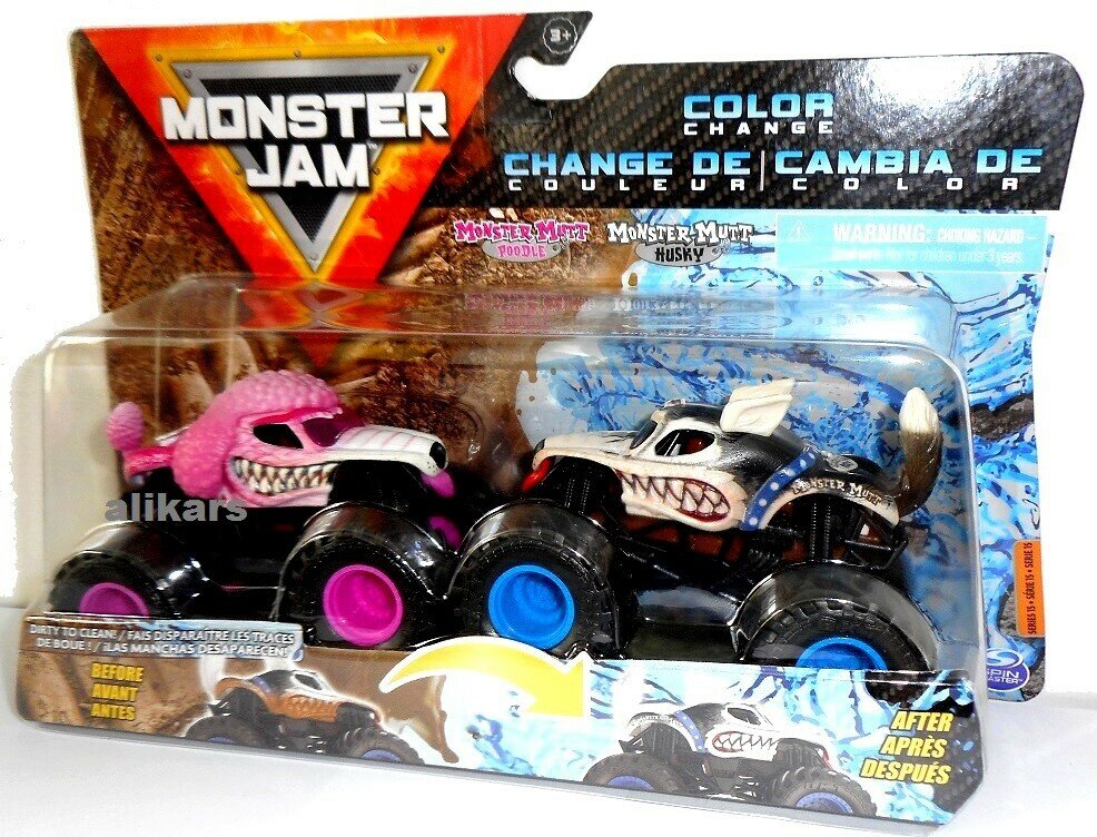 Машинки Monster Jam 1:64 Poodle Vs Husky 6044943/20129421, меняет цвет