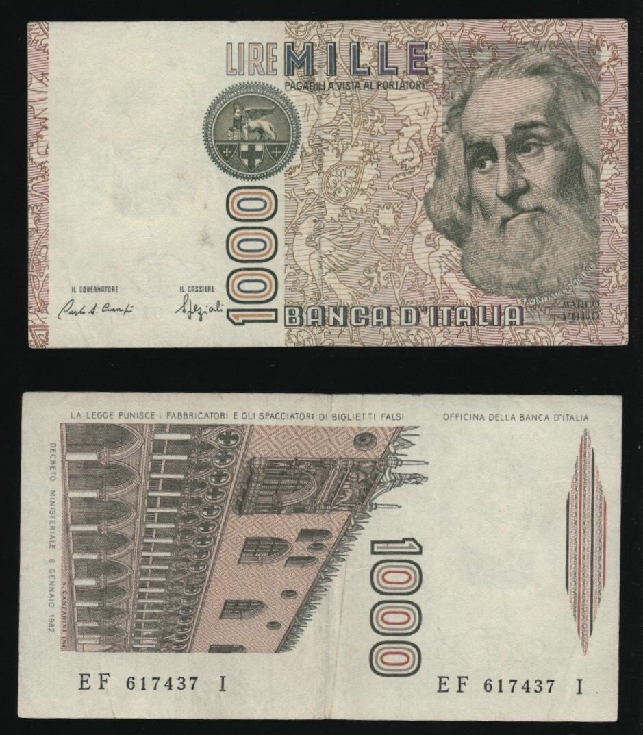Италия, 1000 лир 1982г / Оригинал
