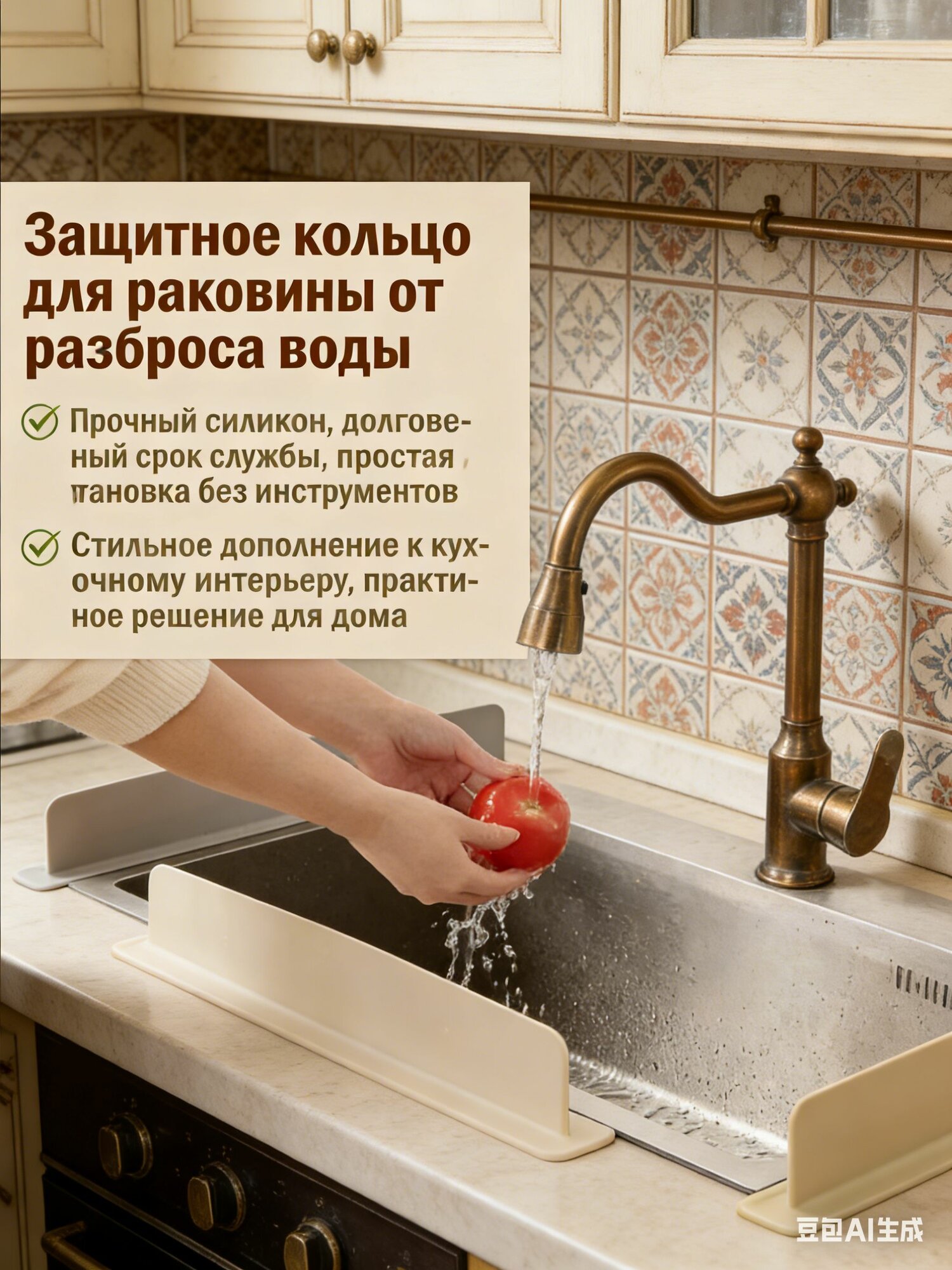 Коврик для раковины, 49 см х 5 см, 1 шт