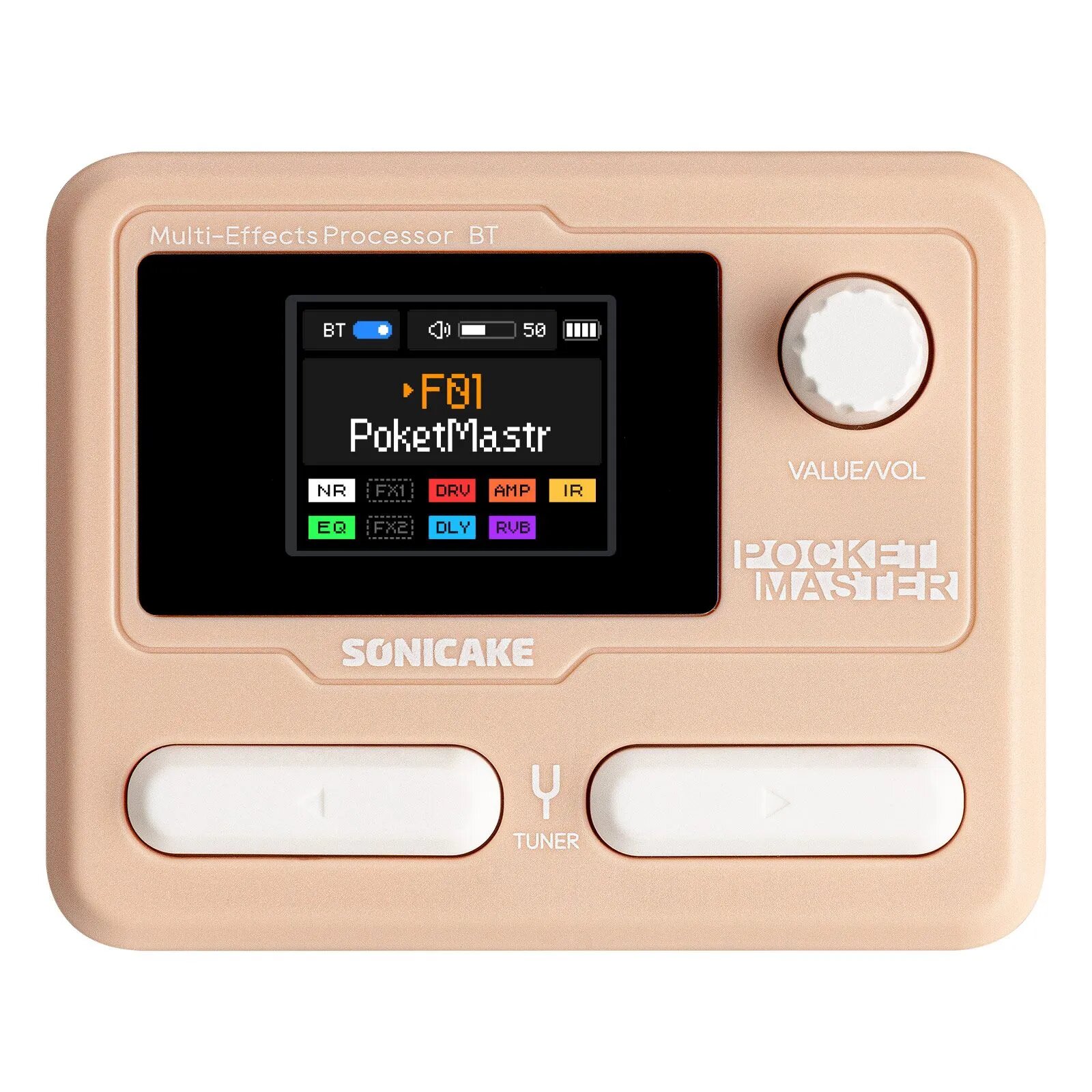 SONICAKE Pocket Master портативная педаль мультиэффектов, светло-розовый