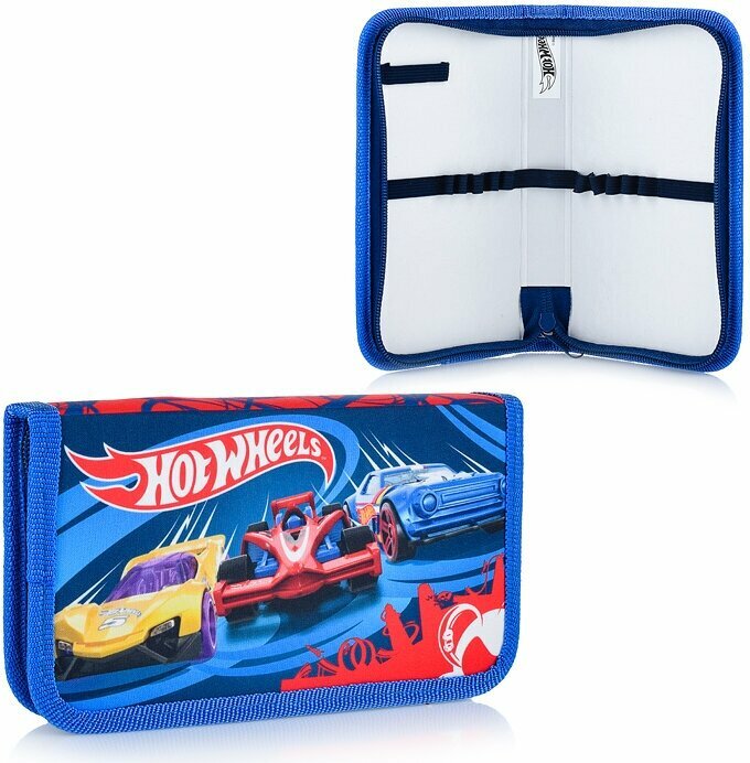 Пенал корпусный "Hot Wheels" на молнии, 1 отделение, полиэстер