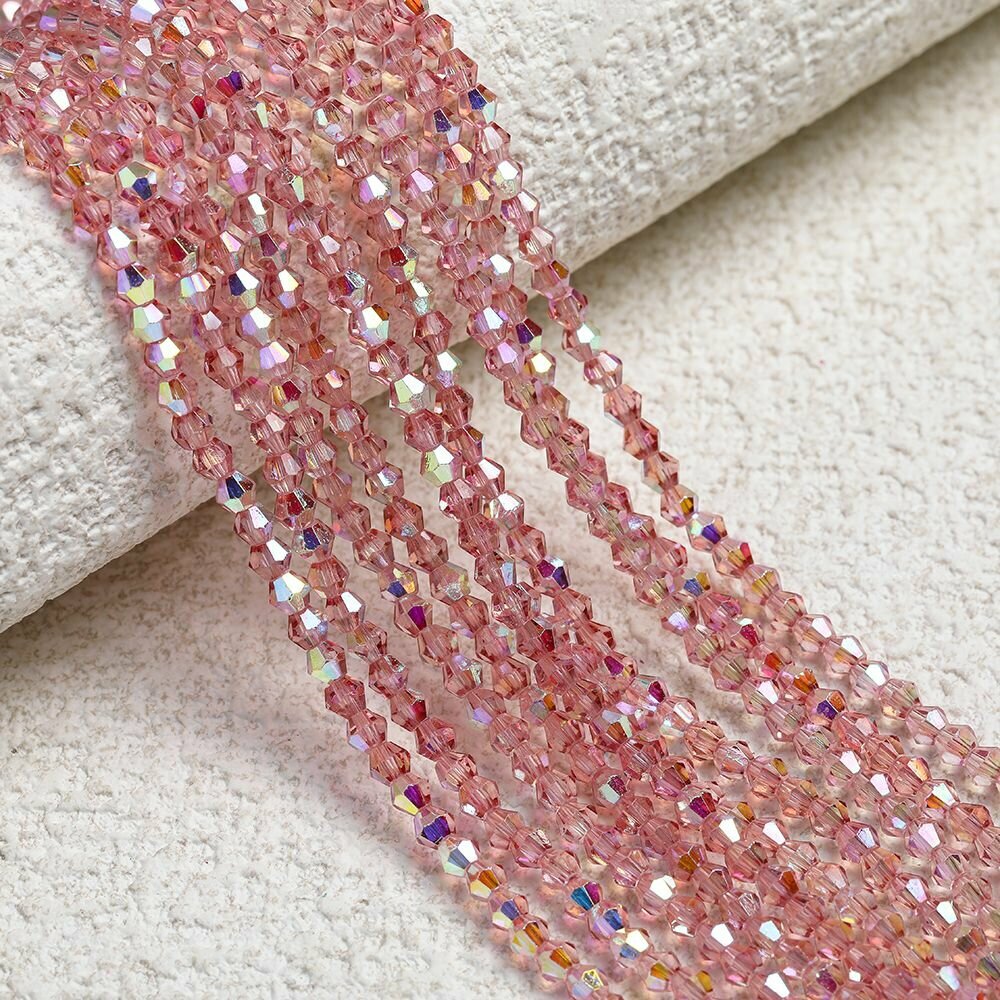 Фианит граненый 4*4.5 мм, бусины натуральные для рукоделия и украшений, бусины на нитке (около 80 шт) , цвет бордовый