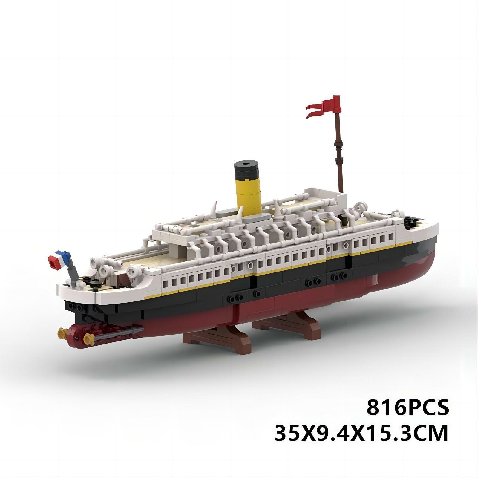 MOC-146032 Титаник, белый звездолет, корабль кочевников, строительный блок, модель игрушки