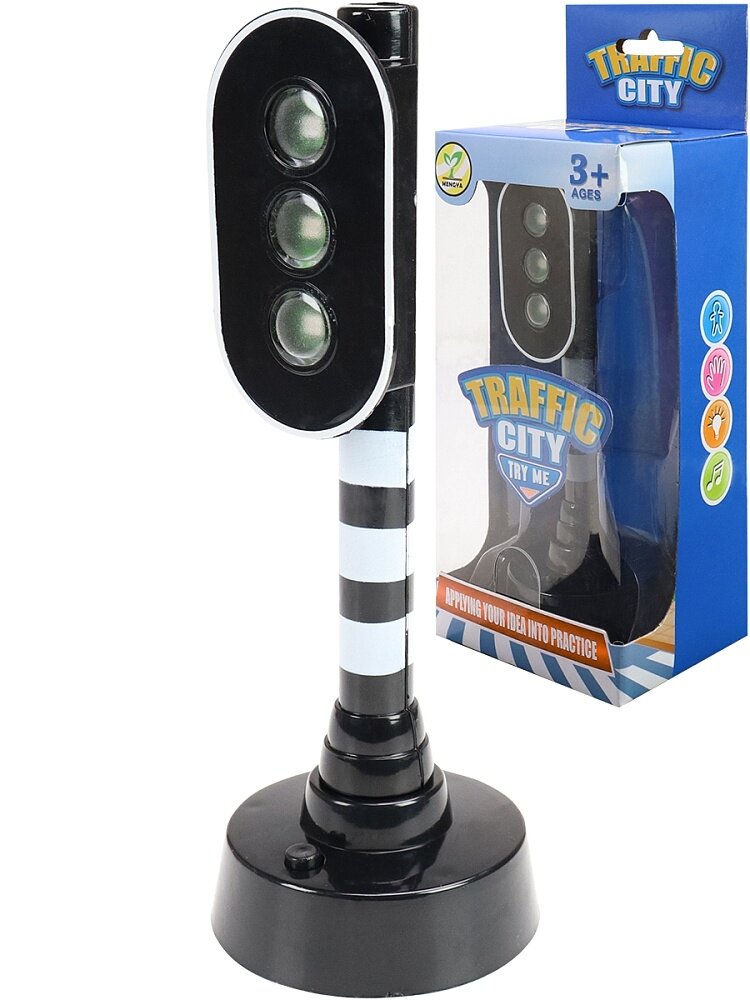 Светофор Рыжий Кот 1818997, размер 5,5x15,5см, батарейки AG13, в коробке