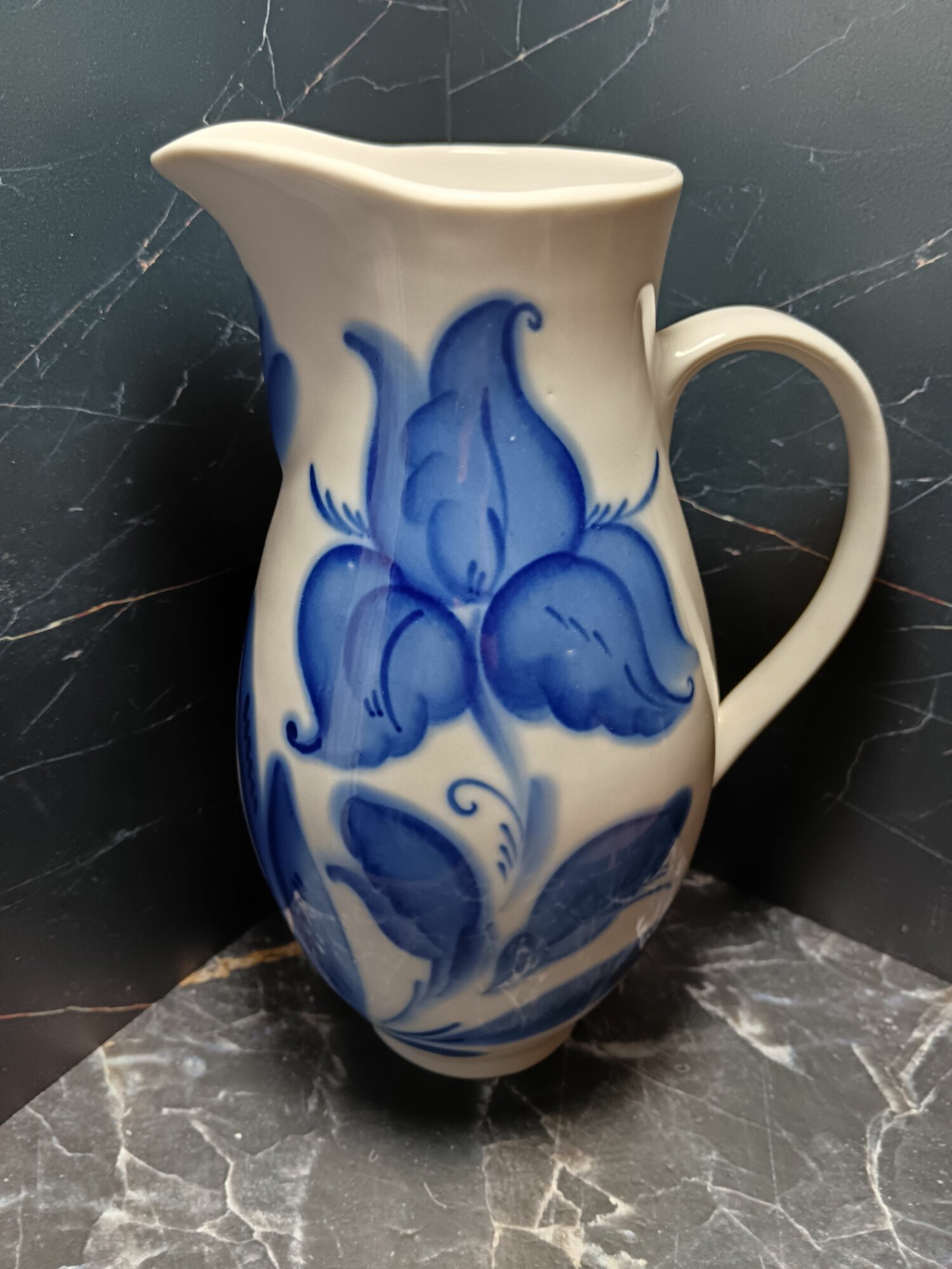 Кувшин "Синие цветы", ЛОЗ (лзфи), Ленинградский опытный завод