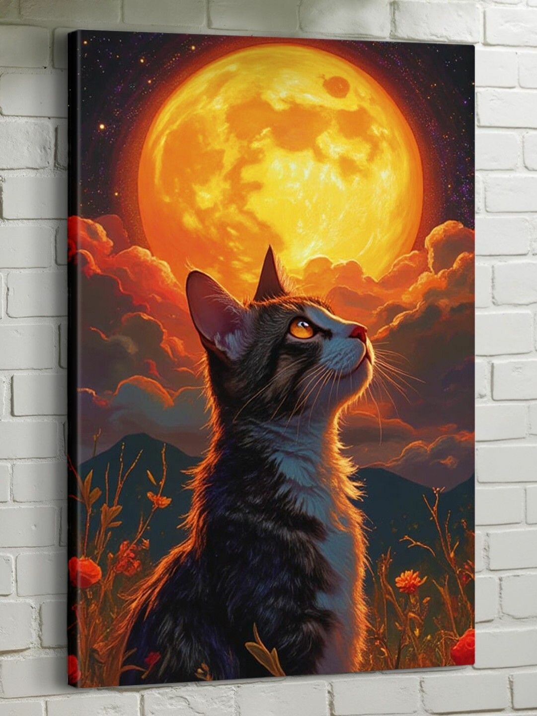 "Шепчет луна" - картина на холсте, 45x30 см.