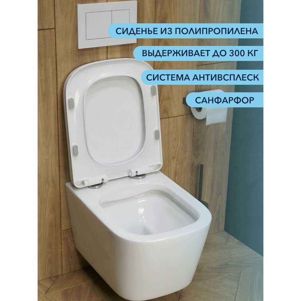 Унитаз подвесной Watersense Eva безободковый — фото 1