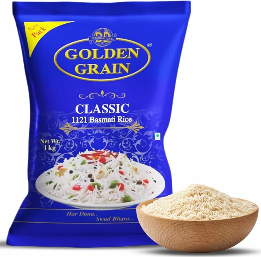 CLASSIC 1121 Basmati Rice, Golden Grain (классик 1121 рис басмати), 1 кг.
